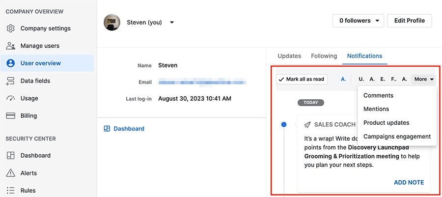 User overview - Knowledge Base | Pipedrive